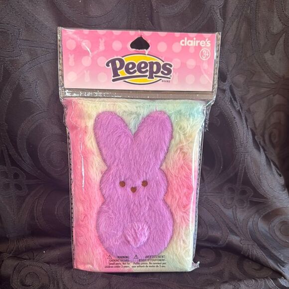 Claire's | Other | Clairespeeps Plush Bunny Notebook Multicolor Fuzzy ...